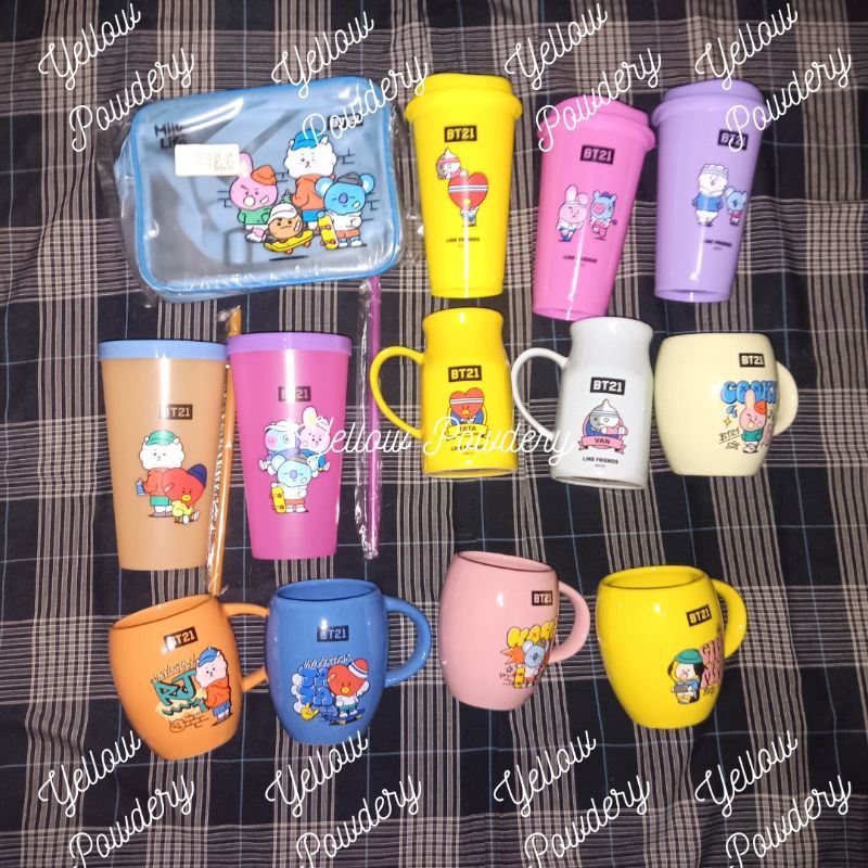 READY MERCHANDISE MILK LIFE BT21 MUG CERAMIC BAG TUMBLER STRAW KOYA RJ ...