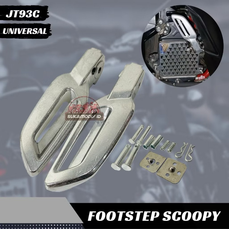 Footstep Chrome Scoopy Foot Step Cnc Universal Matic Footrest Yamaha ...