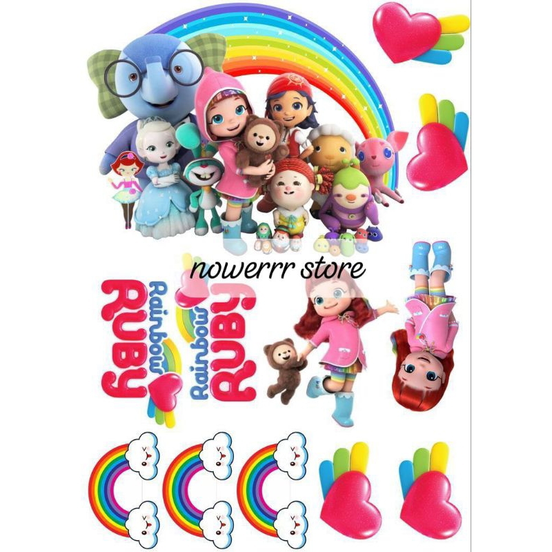 Rainbow Ruby/ Rainbow Ruby Theme Cake Topper Custom name/ Ruby Rainbow ...