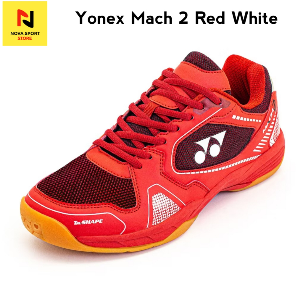 Yonex Mach 2 Red White Badminton Shoes | Shopee Philippines