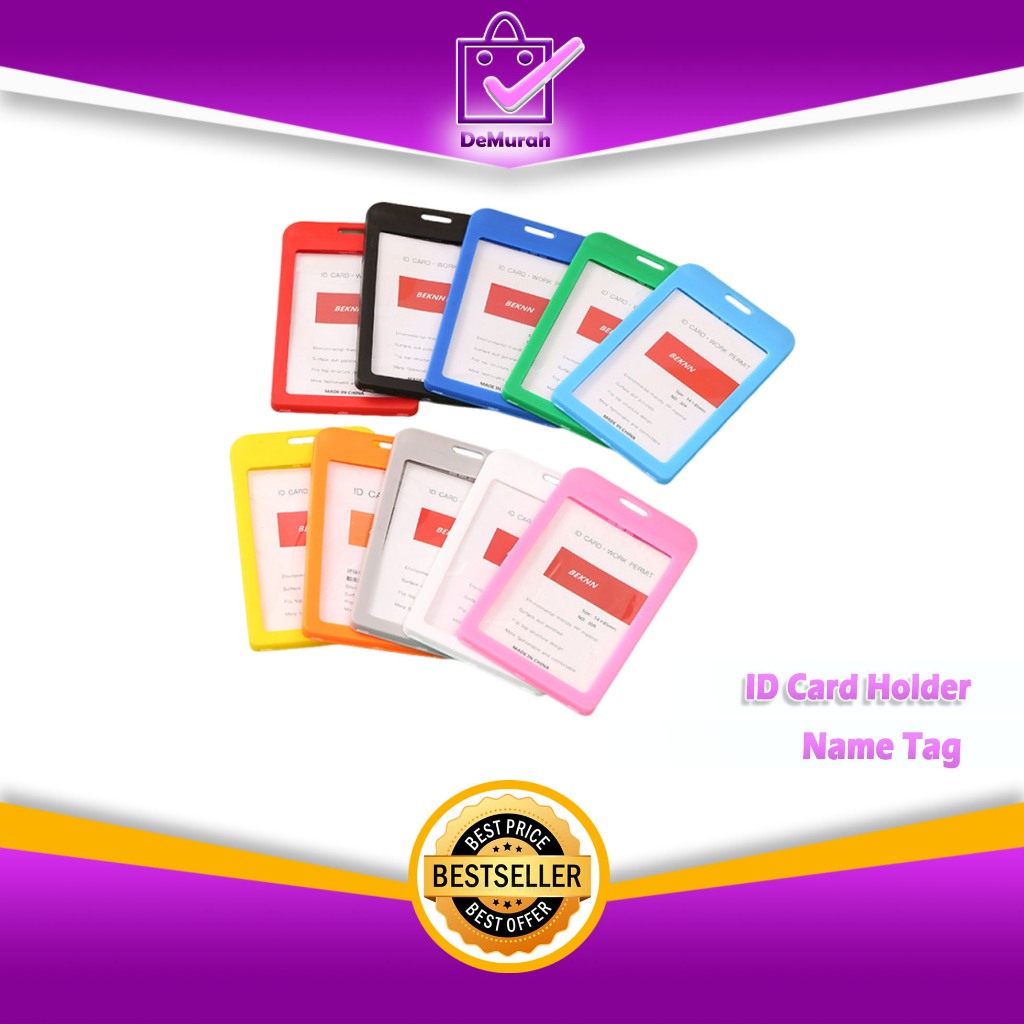 GANTUNGAN Id Card Holder Name Tag Holder Identification Card Hanger ID ...
