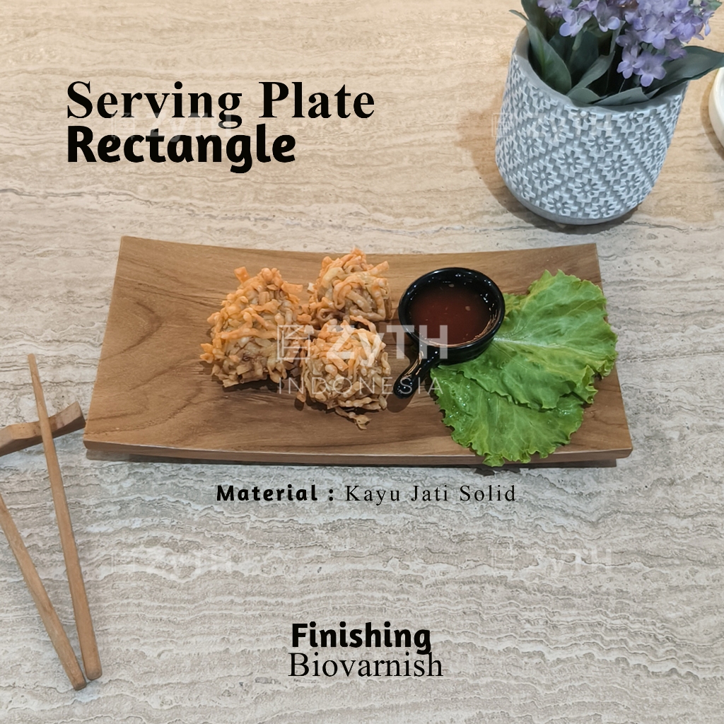 KAYU Export Quality Aesthetic Food Grade Teak Wood Serving Plate / Teak ...