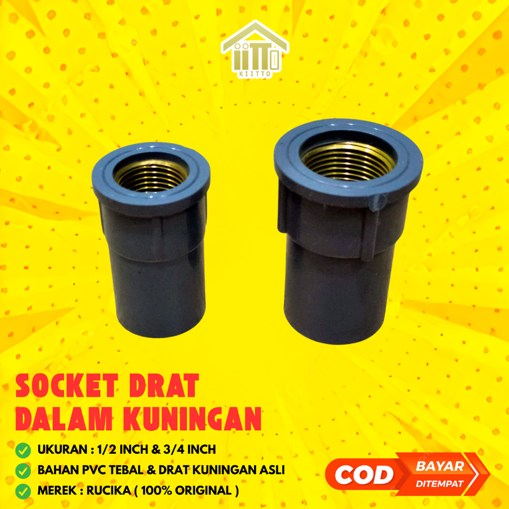 PVC BRASS DRAT SOCKET RUCIKA AW 1/2 INCH 3/4 INCH / DRAT SOCKET IN ...