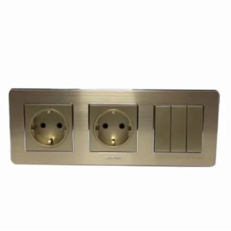 Boton 3 gang socket switch + socket + triple K2 GOLD | Shopee Philippines