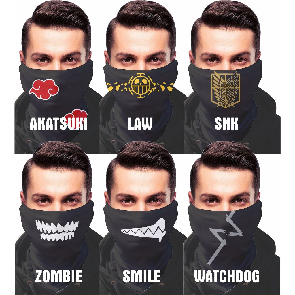 Anime Buff bandana mask akatsuki naruto one piece attackontitan ...