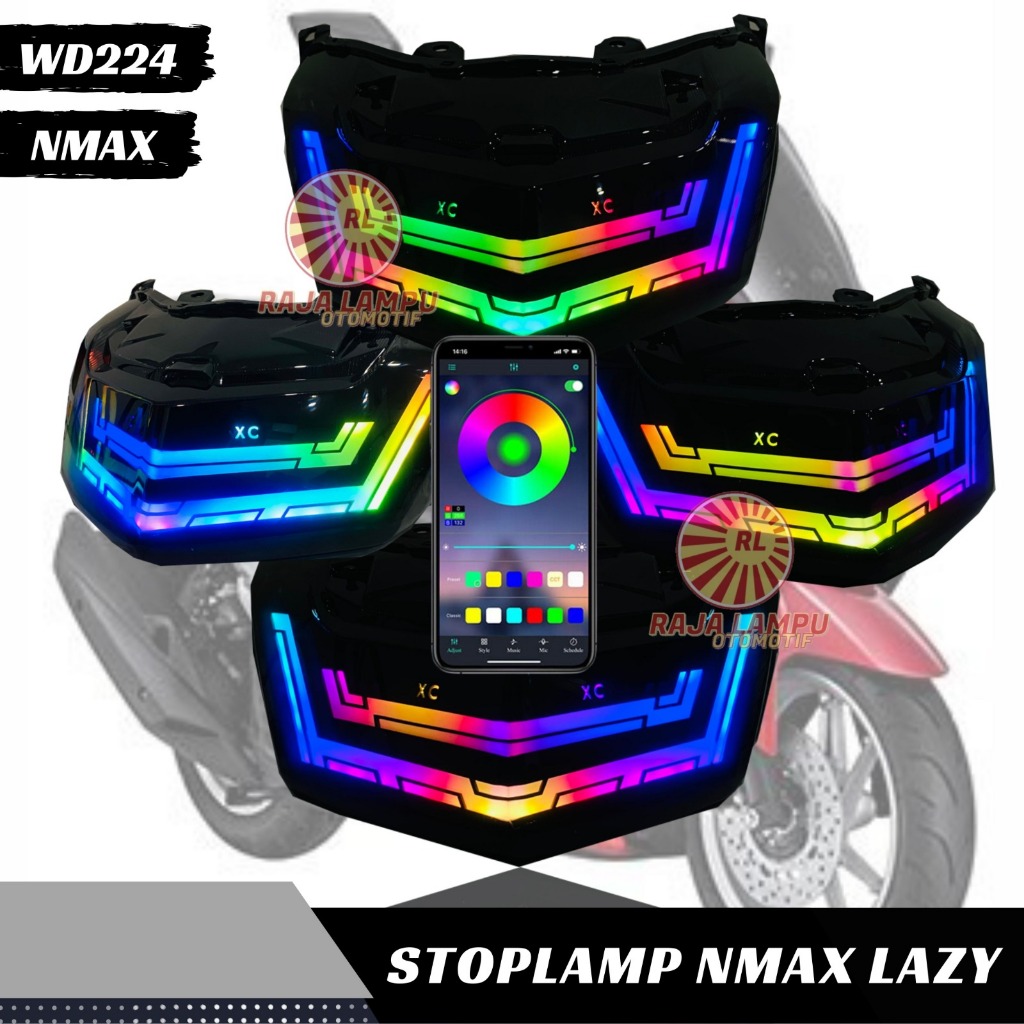 Old Nmax Lazy Stop Light RGB Connect HP 200++ Click Mode Includes ...