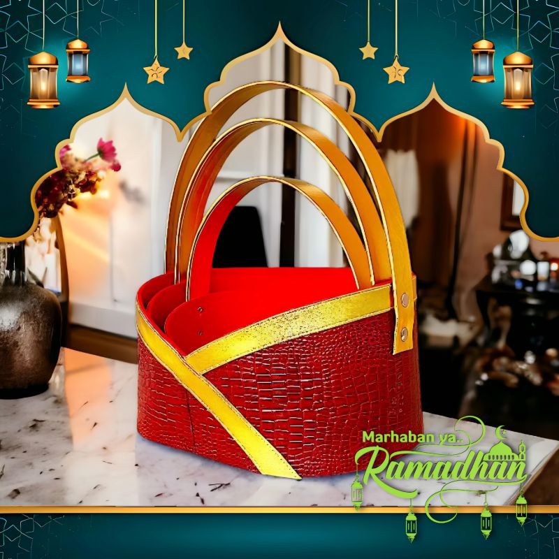 MERAH Elegant Chinese New Year Parcel Basket 3 Sizes (S/M/L) - Shiny ...