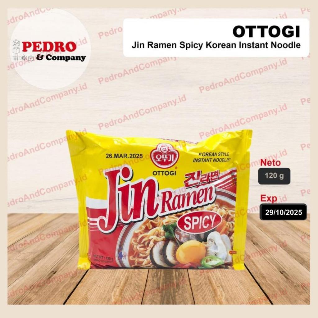 Ottogi Jin ramen spicy 120 grams - korean style noodle ramen seafood ...