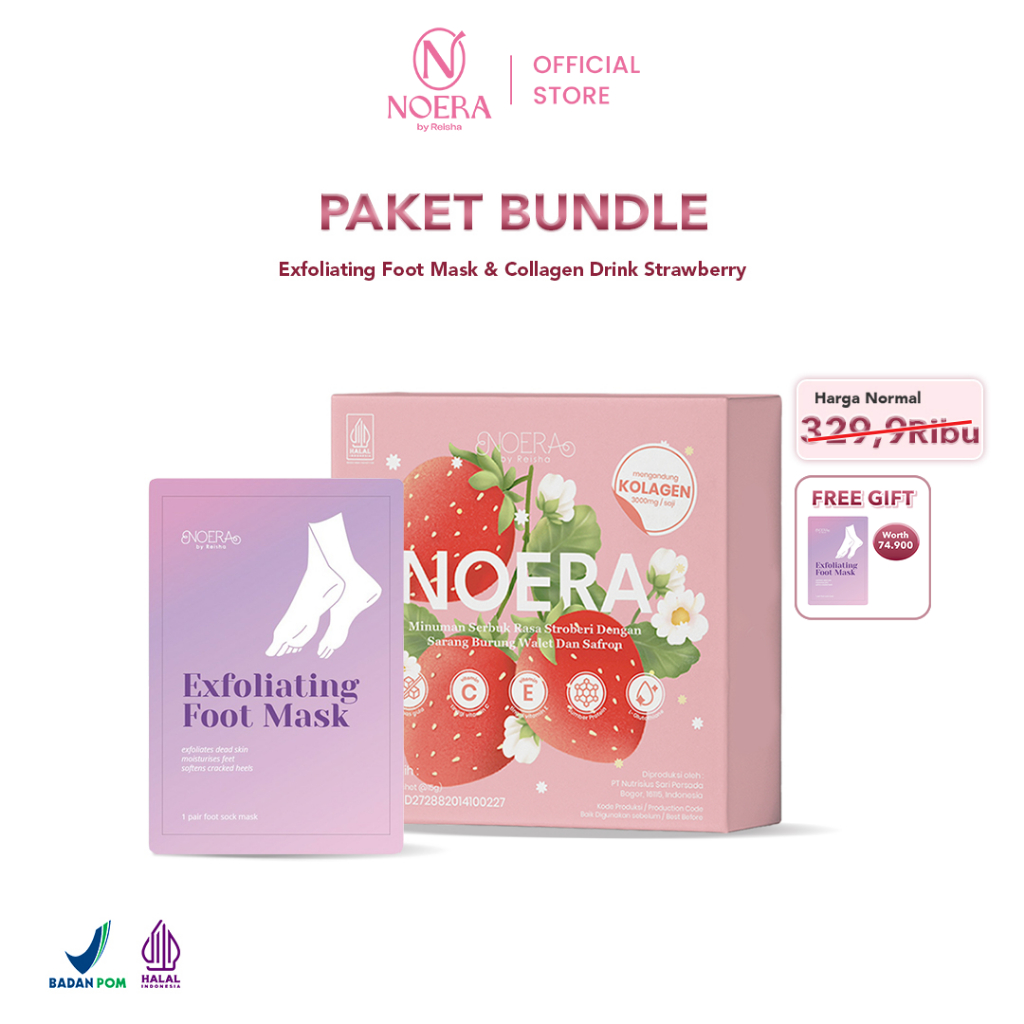 Noera Collagen Drink Package Improved Formula & Exfoliating Foot Mask ...