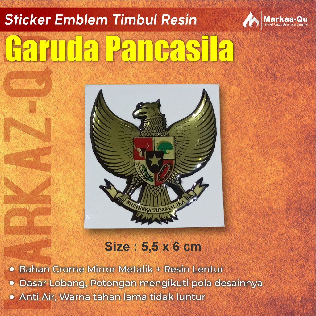 Garuda Pancasila Embossed Emblem Sticker 6 cm | Shopee Philippines
