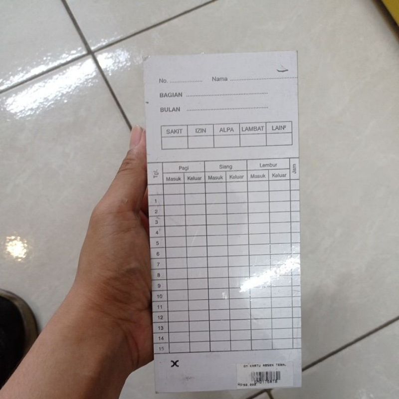 MESIN GM Thick Attendance Card / Amano Machine Check Card | Shopee ...