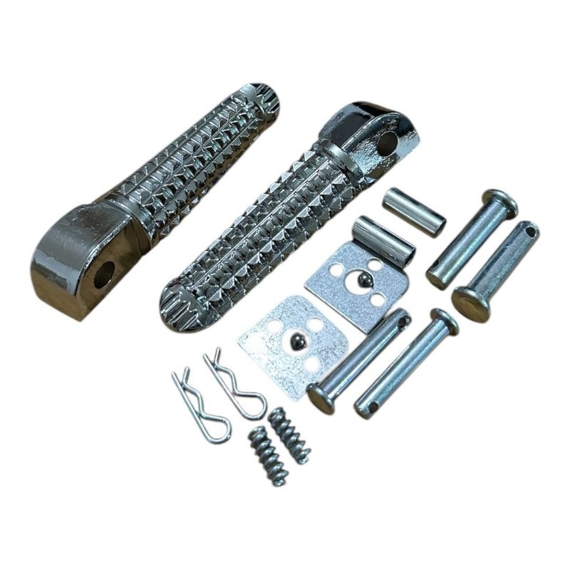 Cnc REAR FOOTSTEP STEP UNIVERSAL CHROME CORN MODEL ALL HONDA & YAMAHA ...