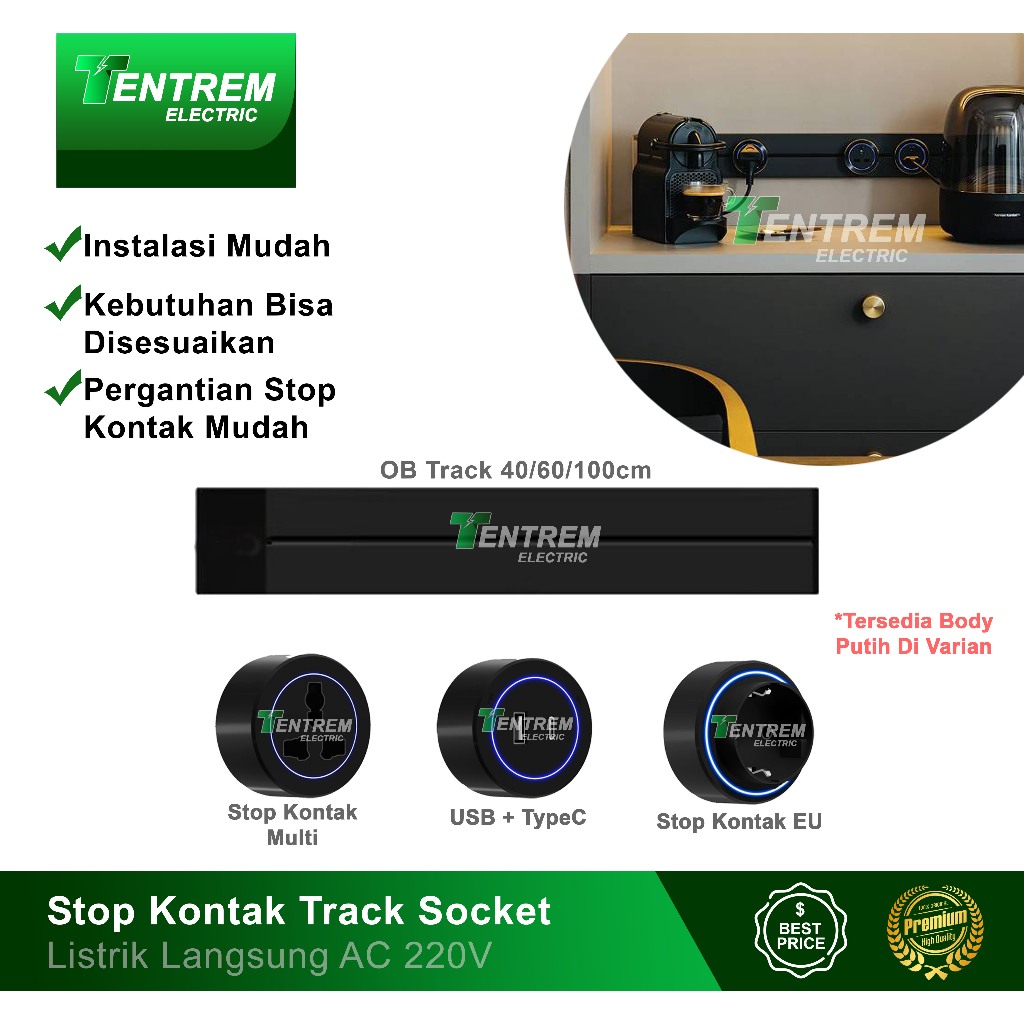 Socket & Rail Plug Socket Electrical Terminal Power Track Socket Long ...