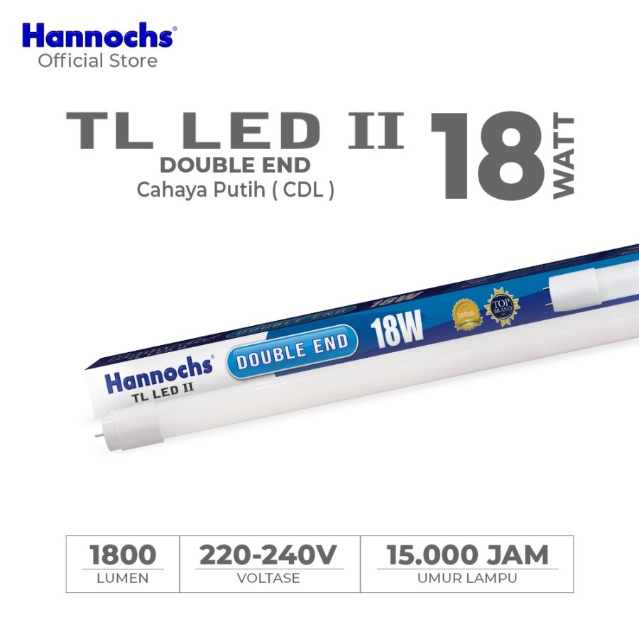 PUTIH Package! Hannochs LED TL II Double End 18 Watt Tube Light Lamp ...