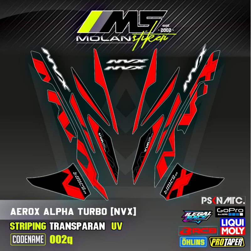 MERAH Decal Sticker Striping Transparent Uv Variations All New Aerox ...
