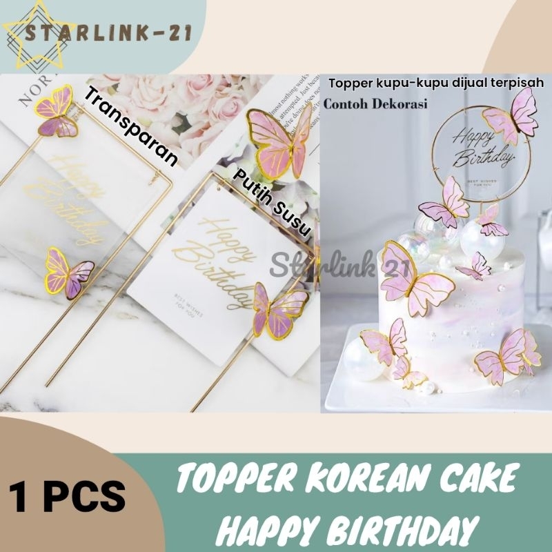 Topper KOREAN CAKE HAPPY BIRTHDAY | New Design Topper Elegant | Shopee ...