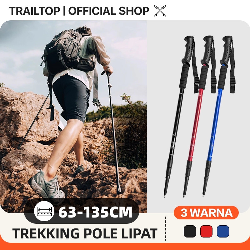 Trailtop Tracking Pole Folding Mountain Trekking Hiking Sticks Can Be ...
