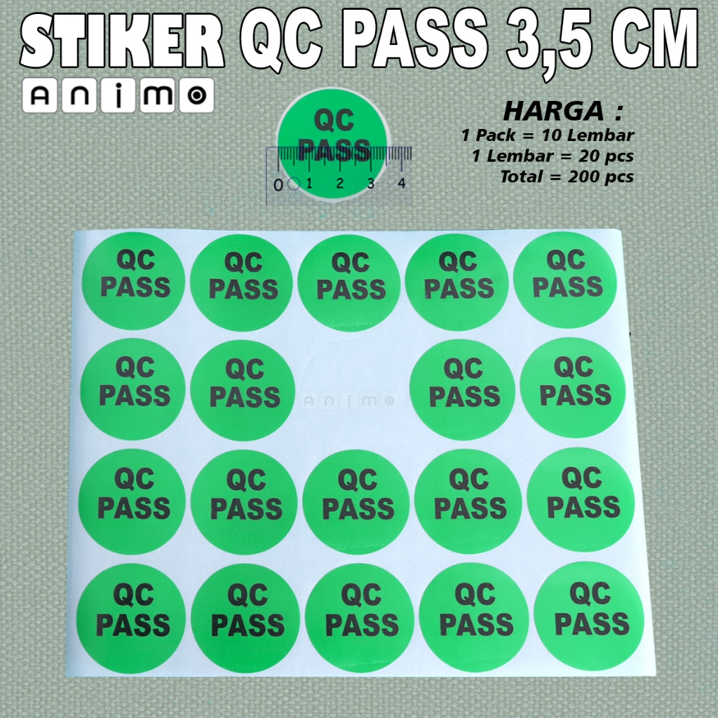 Qc PASS 35mm Round Sticker - QC PASS Sheet - Quality Control PASS 3.5 ...
