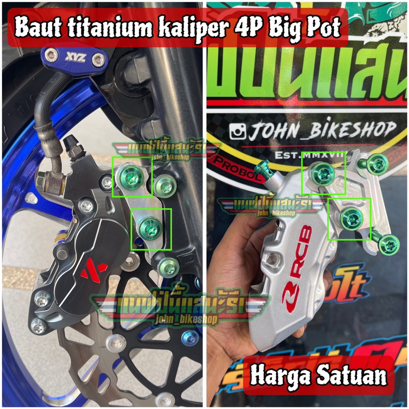 4p Caliper Titanium Bolts 4 Piston Big Pot RCB R1 Original GR5 Vietnam ...