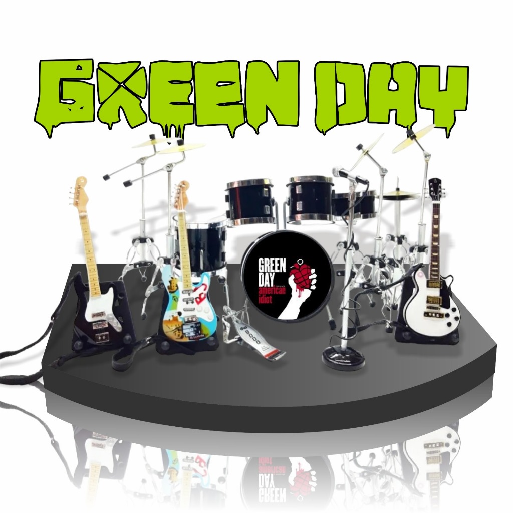 Miniature Green day Drum and Guitar Billie Joe Amstrong Exclusive 1/12 ...