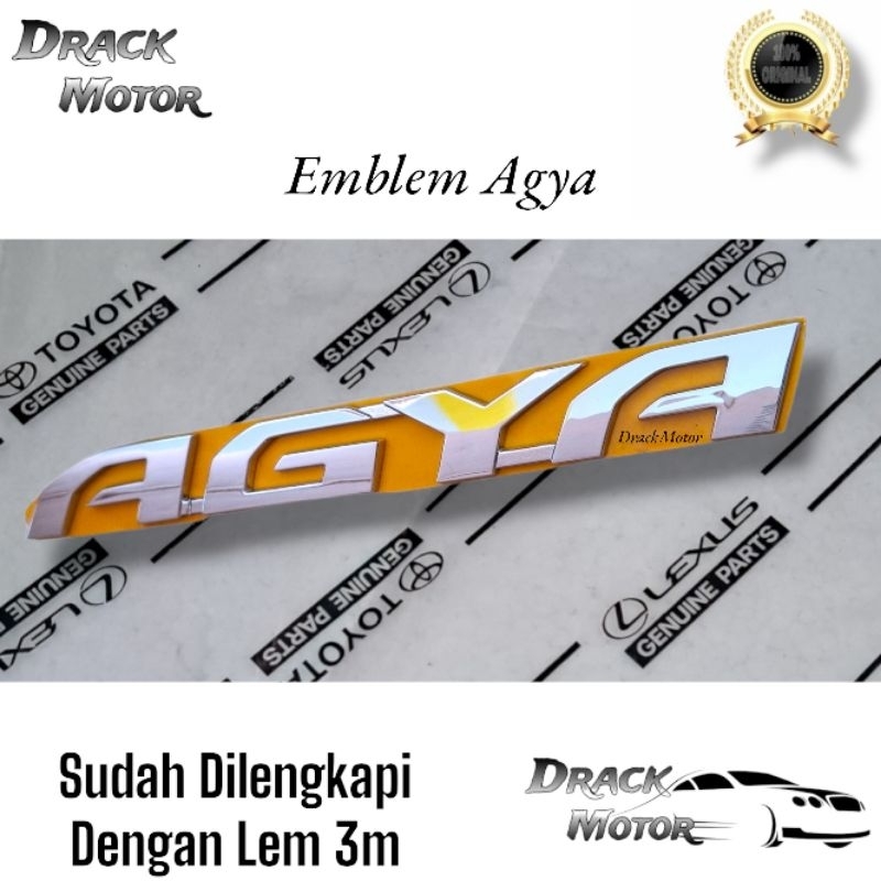 Agya CHROME WRITING EMBLEM ORIGINAL TOYOTA AGYA REAR LUGGAGE 2022-2024 ...
