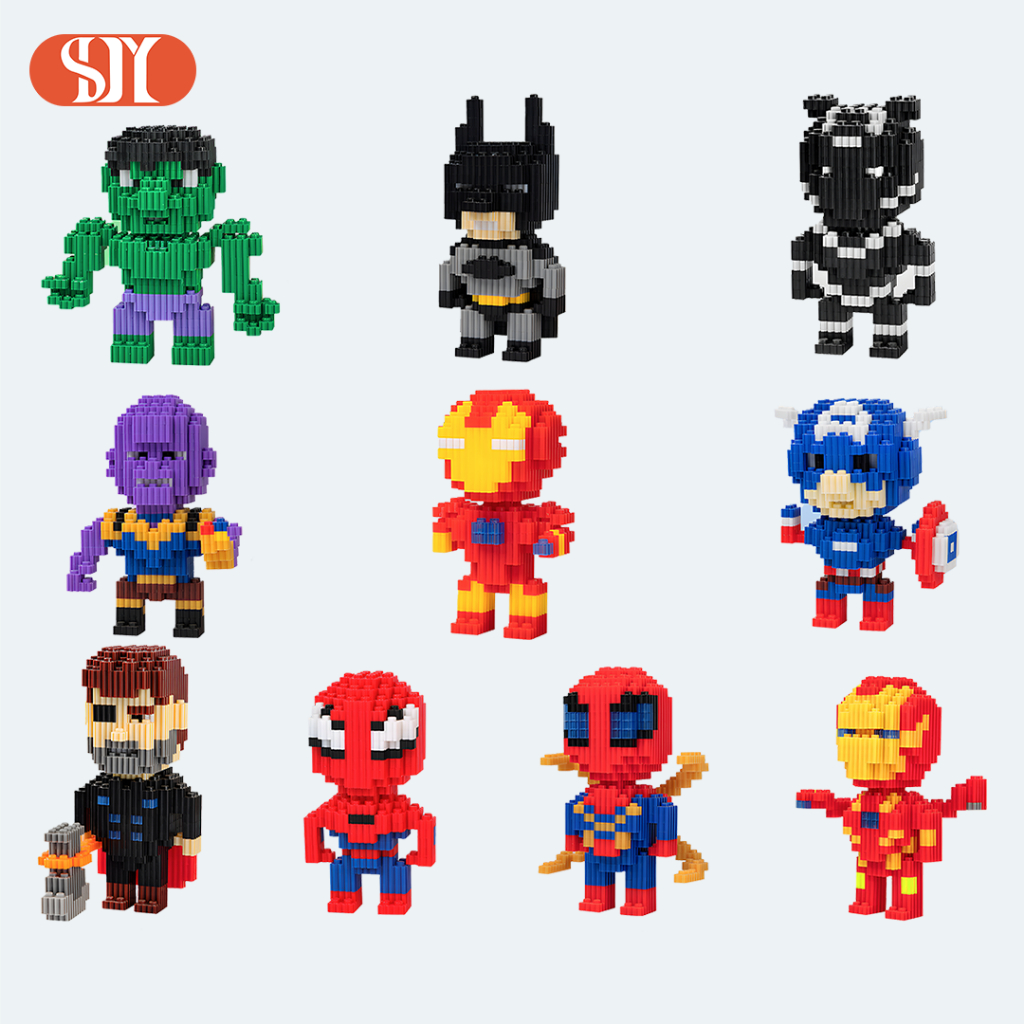 Nano Blocks Bricks Action Figure Mini Super Hero 3D Spiderman Iron Man ...