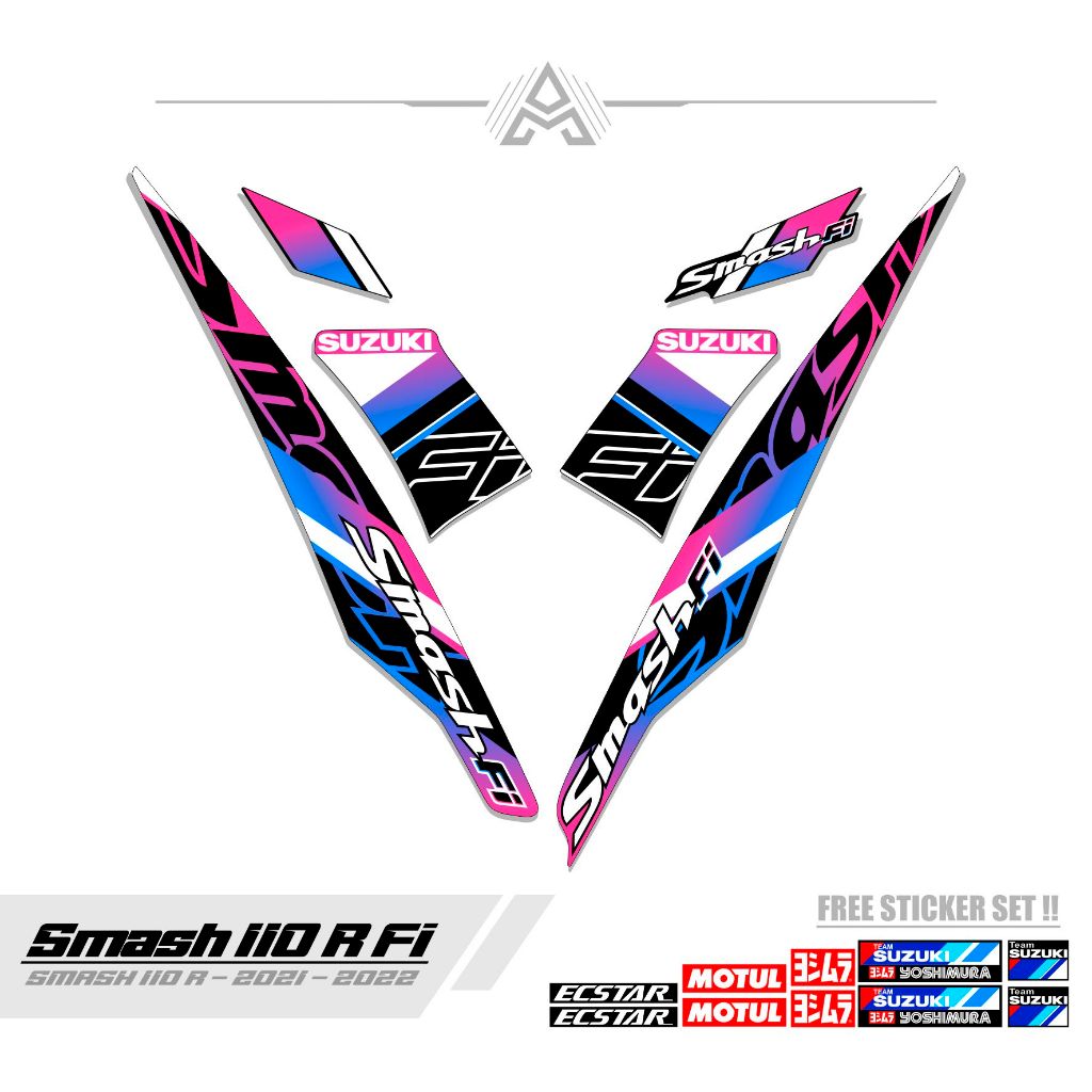 Striping SMASH 110 R FI / MTF 6 / STICKER SMASH - 2021 - 2022 / SETIKER ...