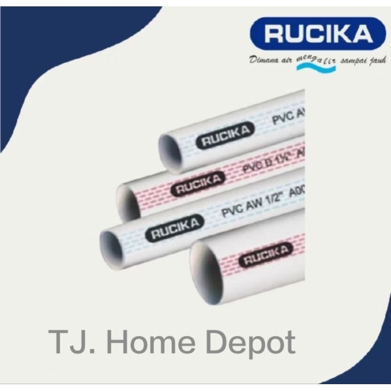 Rucika PVC Water Pipes Various Sizes 1/2" 3/4" 1" Inch AW | Shopee ...