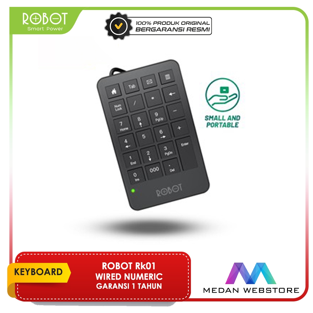 TOMBOL Robot RK01 Numpad Keyboard Numeric Keypad Black Small And ...