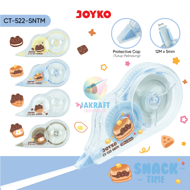 (12 Pcs) WHOLESALE Correction Tape JOYKO CT-522-SNTM Snack Time Tip-X ...