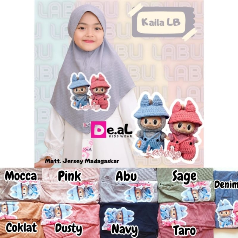 New BEST Favorite Hijab Children Character Labubu Instant Muslim Veil ...