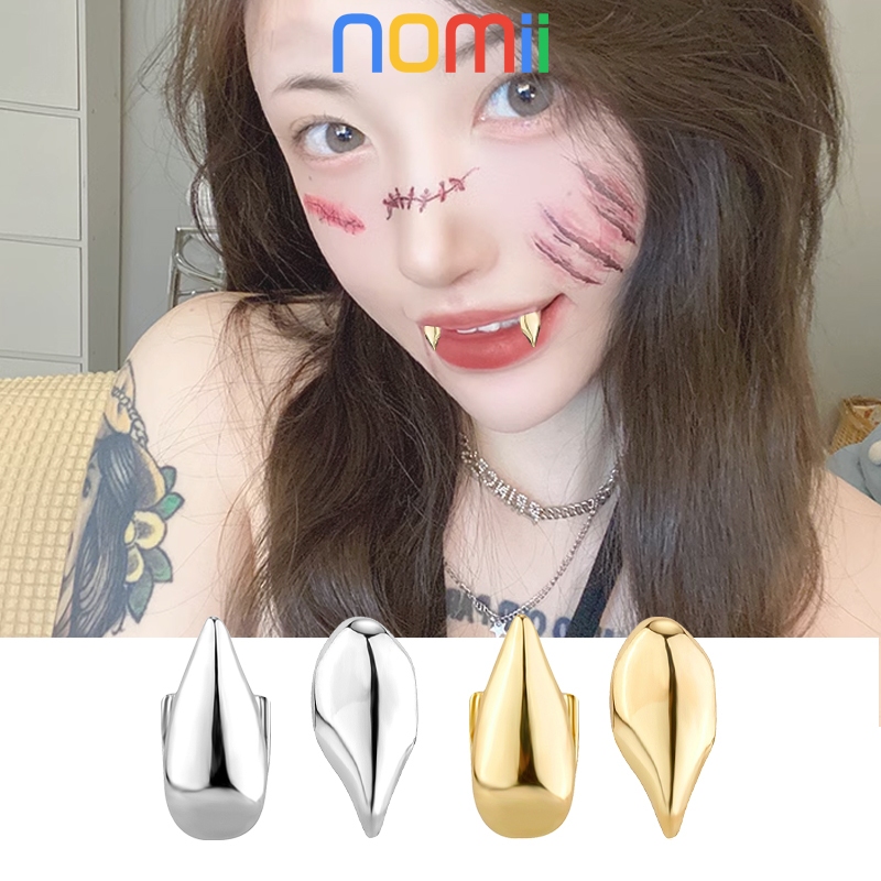 Left & Right Fang Teeth Hip Hop Teeth Grillz Zombie Vampire Halloween ...