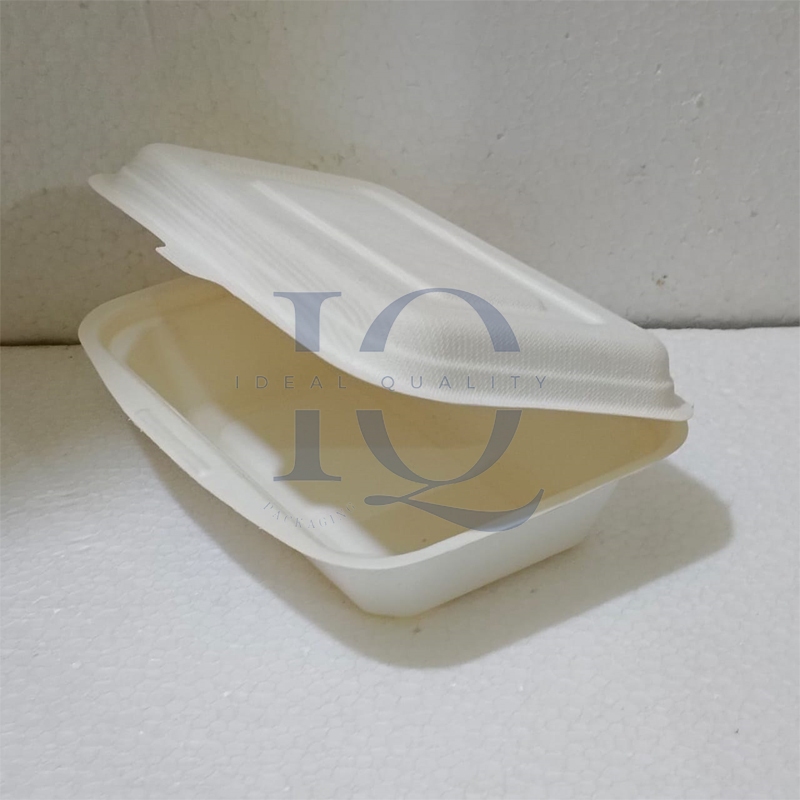 PUTIH Bagasse Lunch Box 450ml White Sugarcane Fiber - ECO Friendly ...