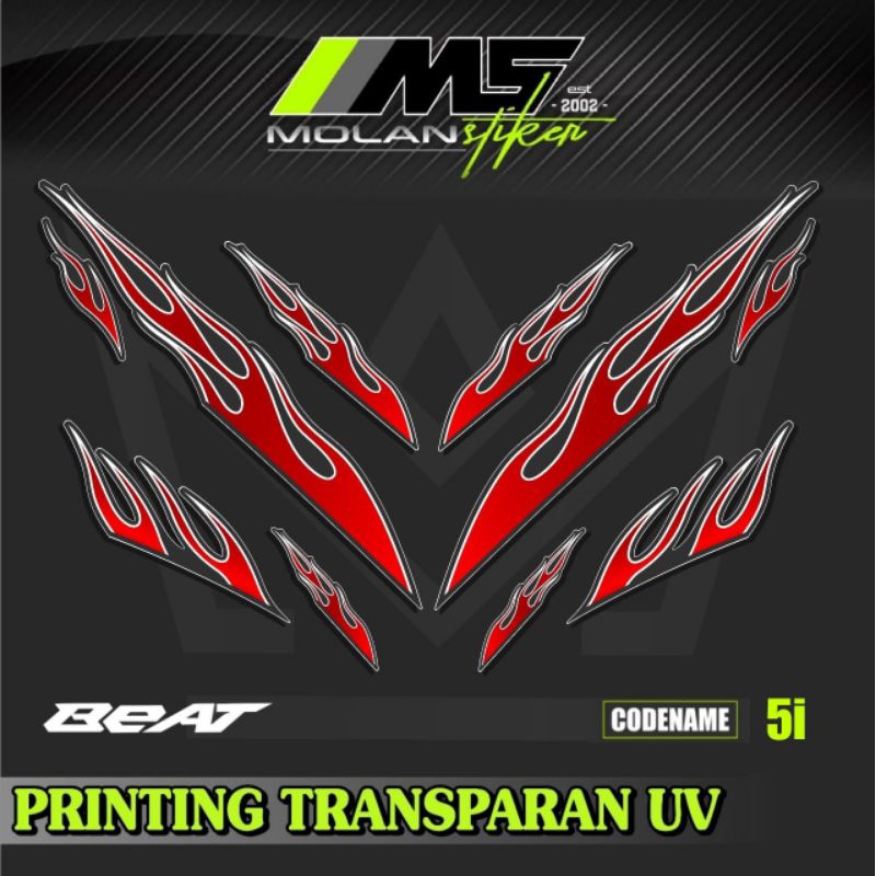 MERAH Decal Sticker Striping Transparent Variation Uv All New Beat 2024 ...