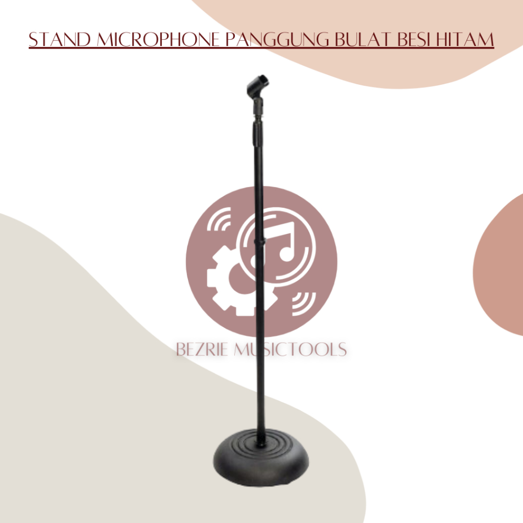 Black Iron Round Straight Stage Microphone Stand | Shopee Philippines