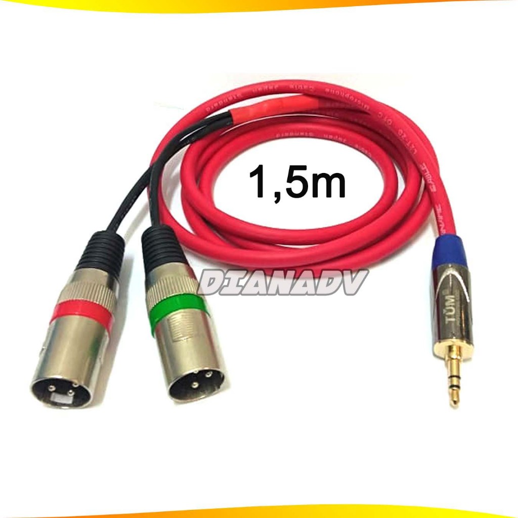 Akai Mini Stereo to Dual Xlr Male - Audio Connector Cable (Length 150cm ...