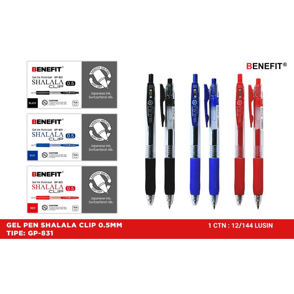MERAH HITAM 0.5mm HAND SIGN CETREK GEL PEN GP-831 PEN BLACK BLUE RED ...