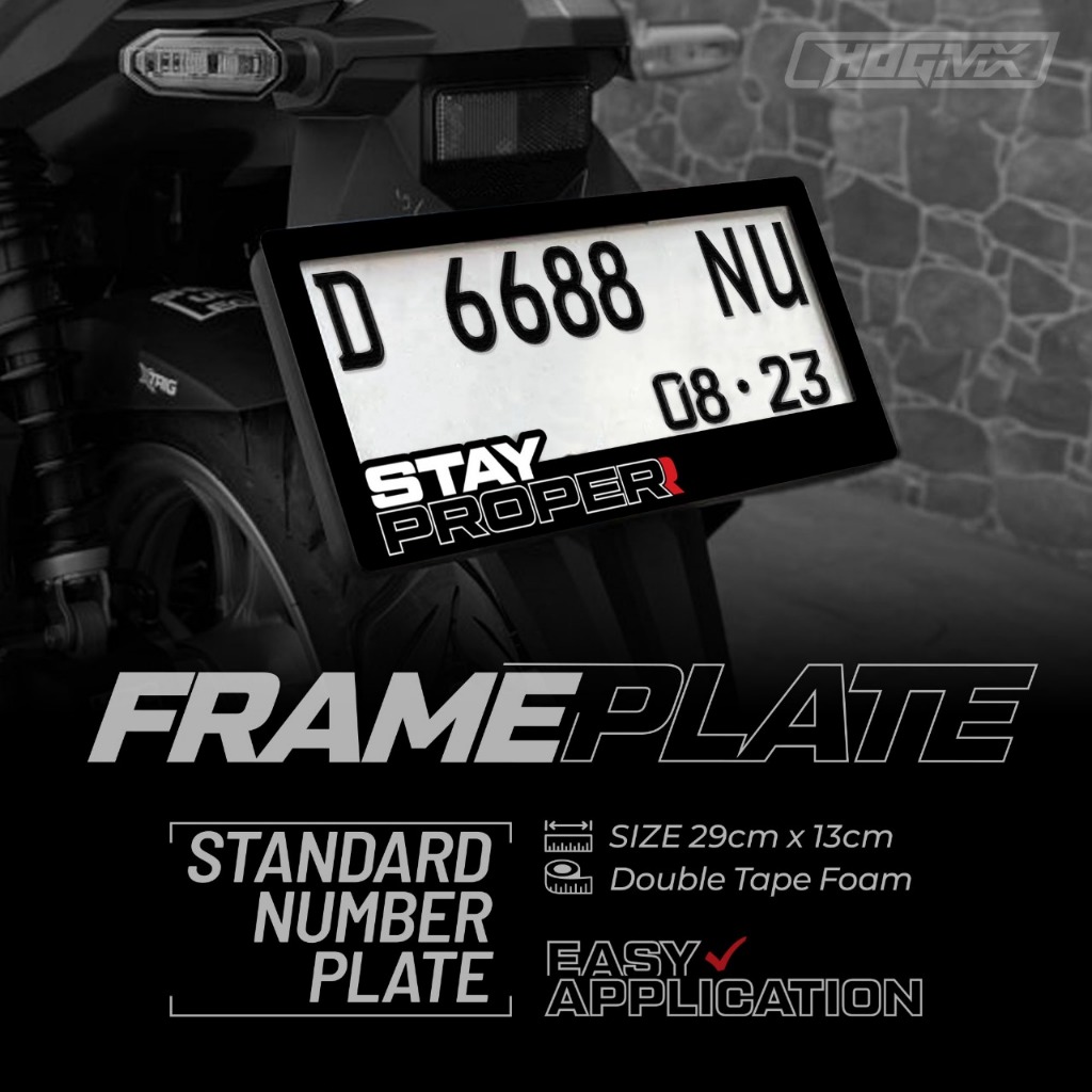 Stay PROPER Acrylic Number Plate Frame for All Samsat PNP Standard Size ...