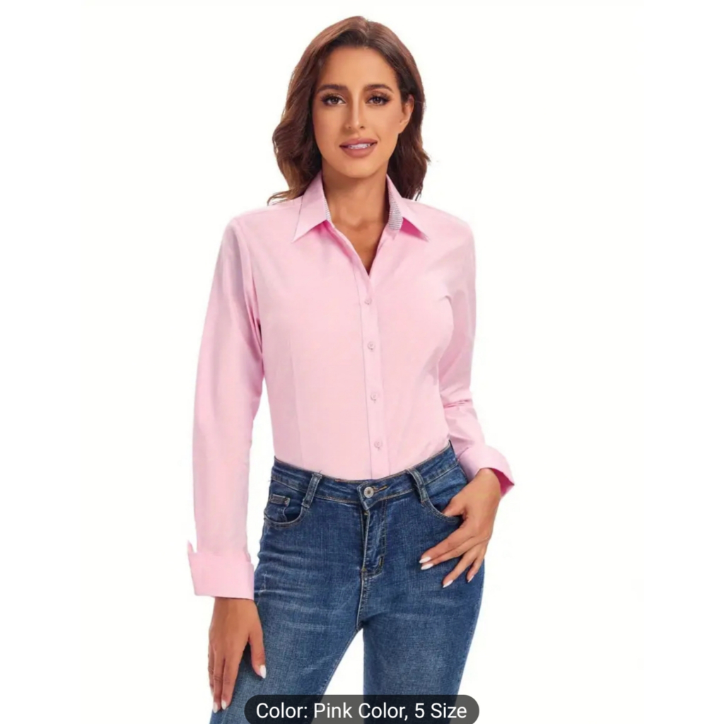 HITAM KEMEJA PUTIH (exlusive Shirt) women's basic formal long sleeve ...