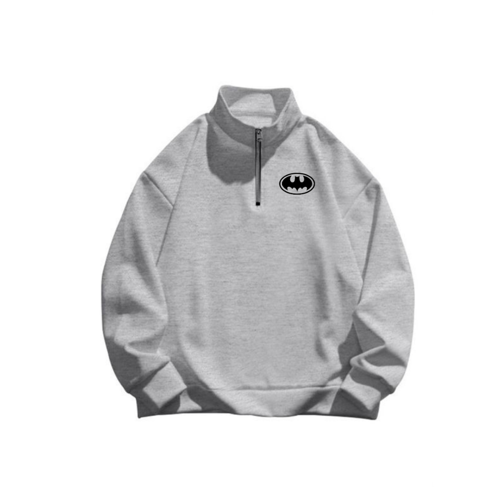 Batman Sweater Men High Neck Half Zip Logo Aesthetic/Half Zip Outwear ...