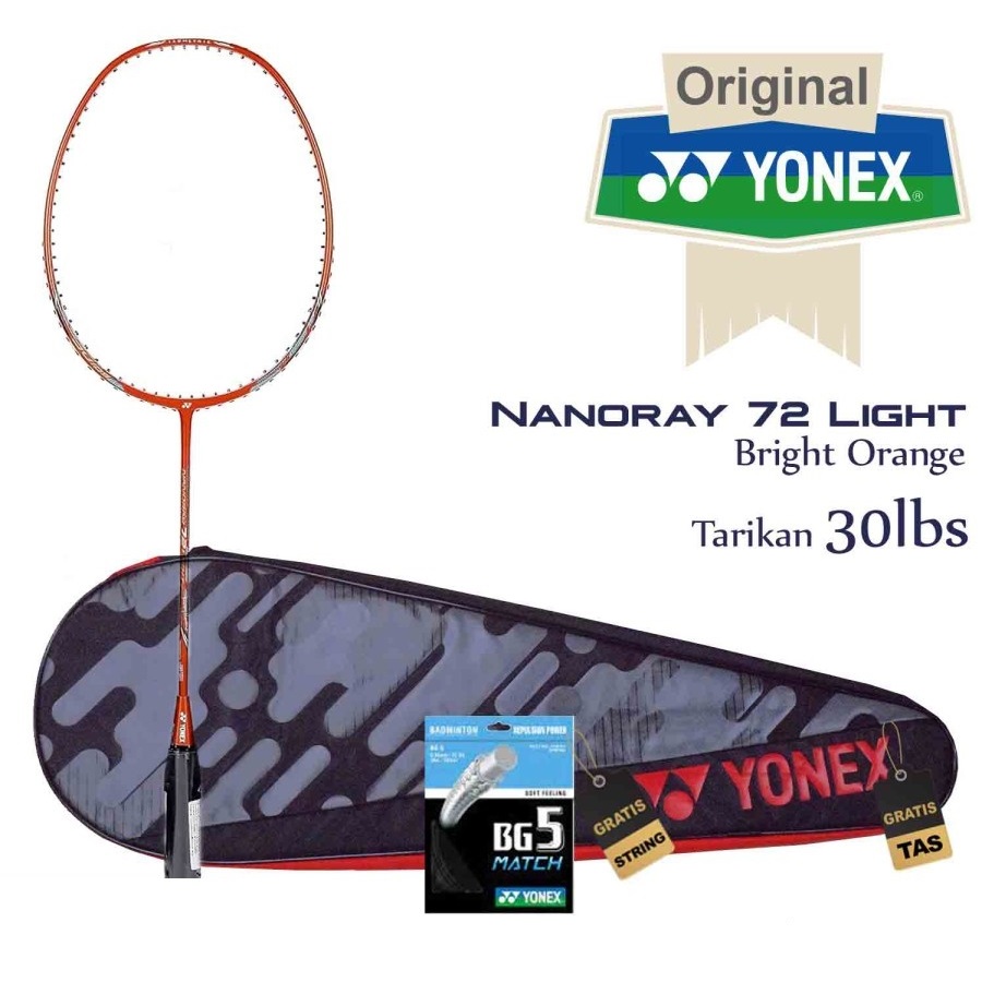 New Full Set Badminton Racket Yonex Nanoray 72 Light (5U G5) - Bright ...