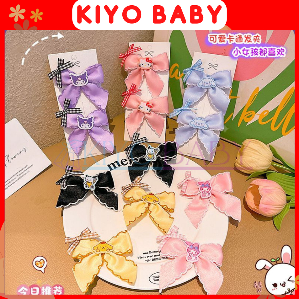 P-174 // SANRIO CHARACTER KOREAN CHILDREN'S HAIR RIBBONS SET 2 PCS ...