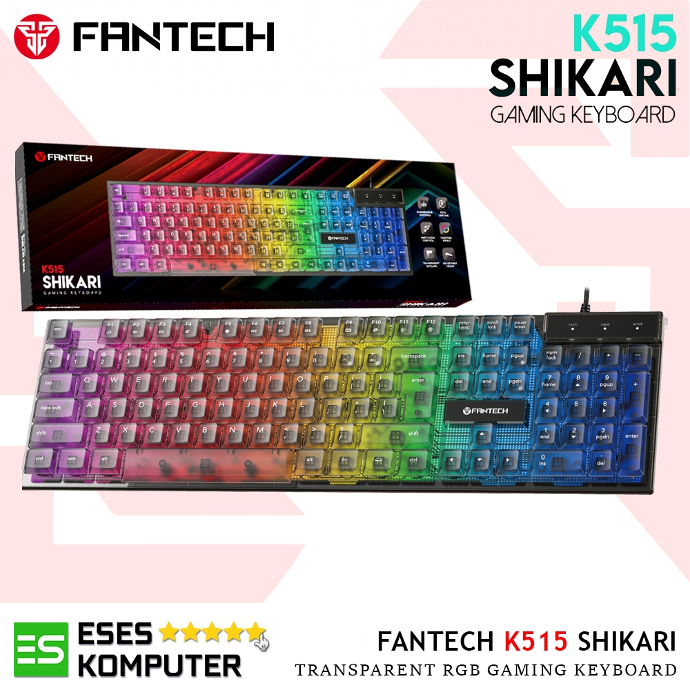 Fantech K515 Shikari RGB Keyboard | Transparent Gaming Keyboard ...