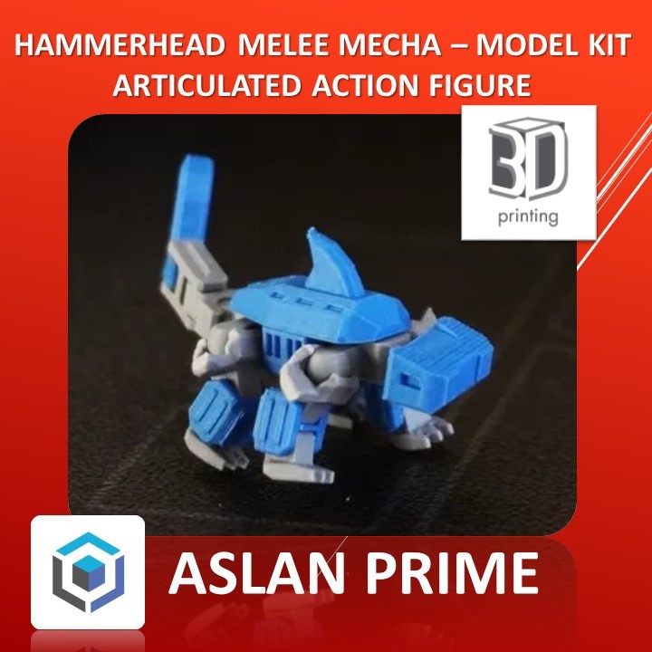 Hammerhead MELEE Mecha MODEL KIT POSEABLE JOINT ACTION FIGURE 3D Print ...