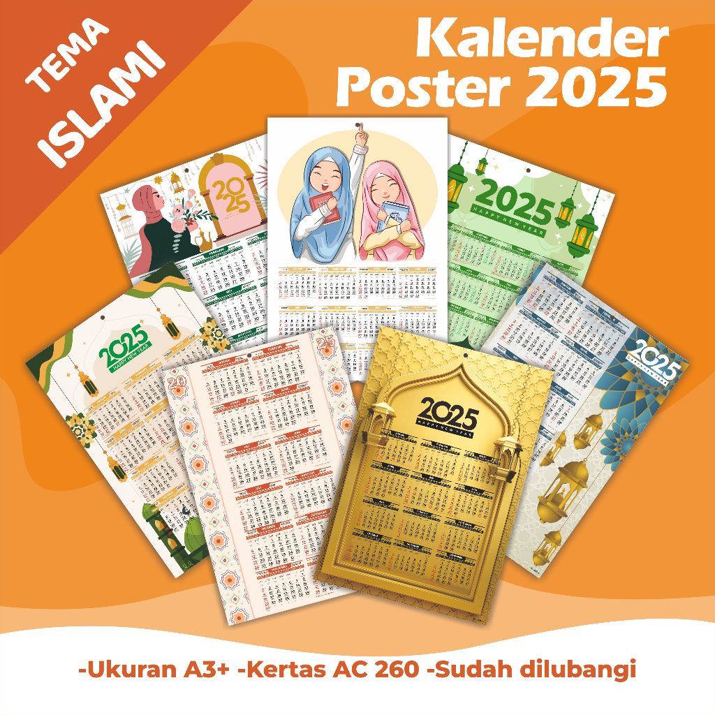 ISLAMIC poster calendar - Islamic wall calendar 2025 | Shopee Philippines