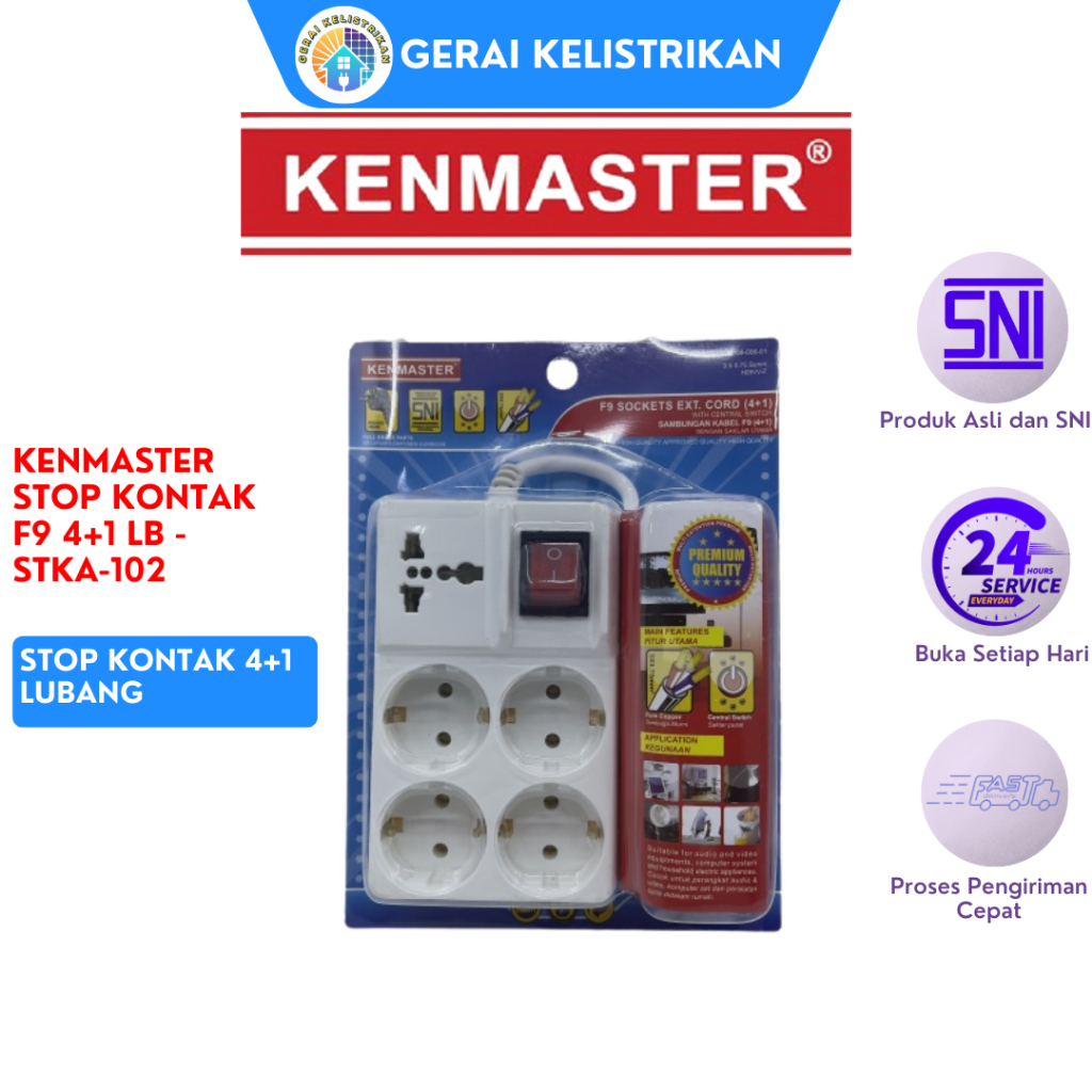 Kenmaster STOP CONTACT F9 4+1 LB - STKA-102 | Shopee Philippines