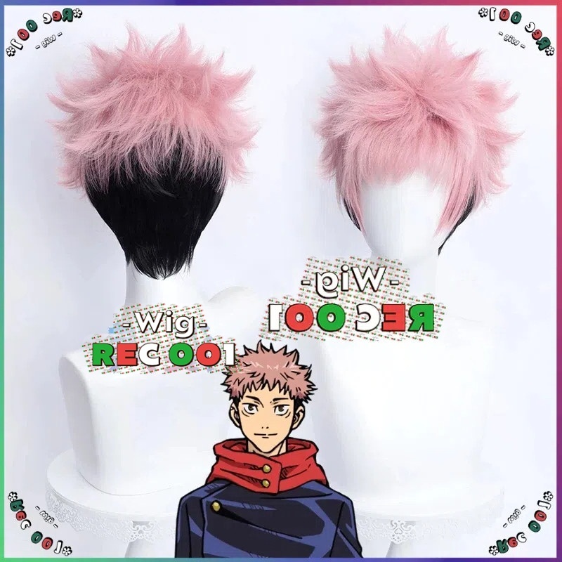 【M】 Yuji Itadori Wig Itadori Yuji Cosplay Jujutsu Kaisen Wig Adults ...