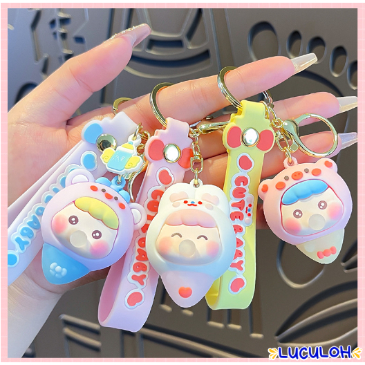 GANTUNGAN Baby Keychain Different Cute Baby Rope Viral Gift Rubber Car ...