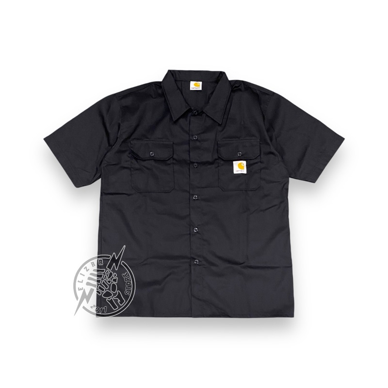HITAM KEMEJA Workshirt Black Chrtt Shirt Men's Short Sleeve Shirt ...