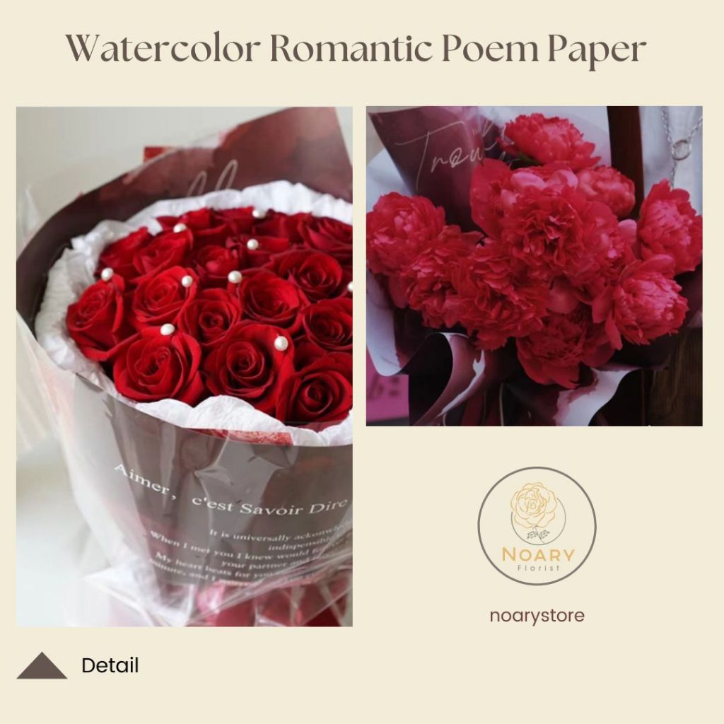 Watercolor ROMANTIC POEM PAPER / Bouquet PAPER | Shopee Philippines